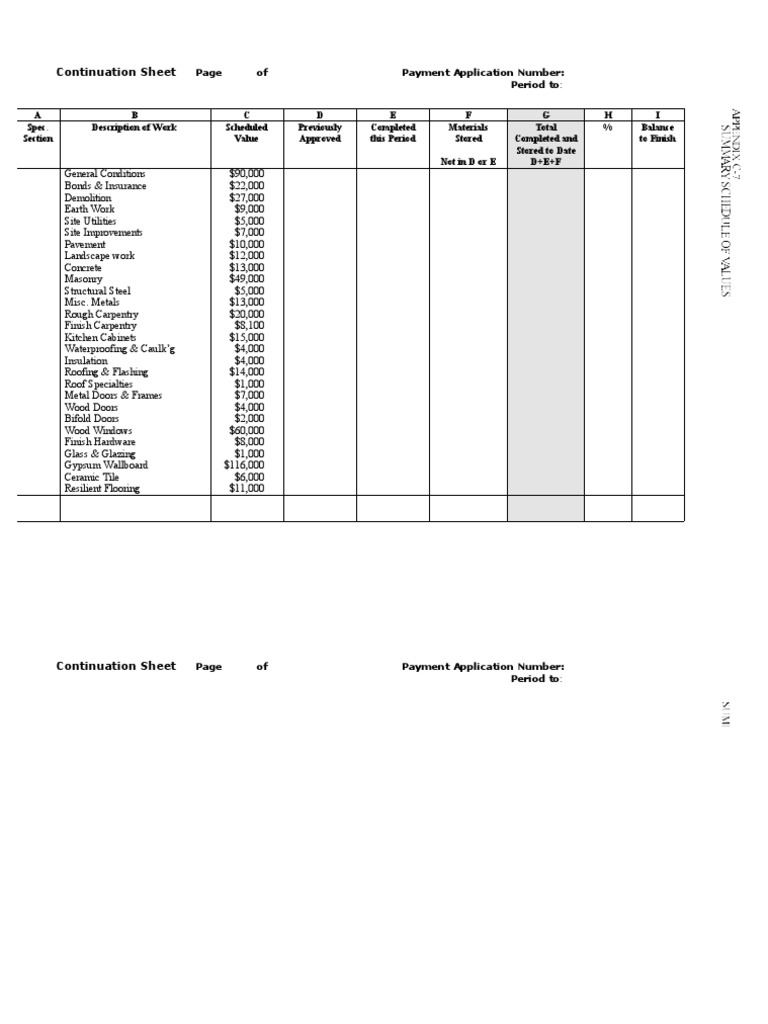 schedule of values template 27 | PDF | Building Materials | Materials