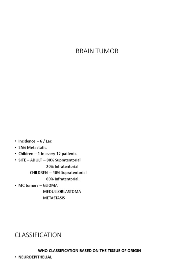 Brain Tumor | PDF | Brain Tumor | Nervous System Brain Tumor | PDF | Brain Tumor | Nervous System