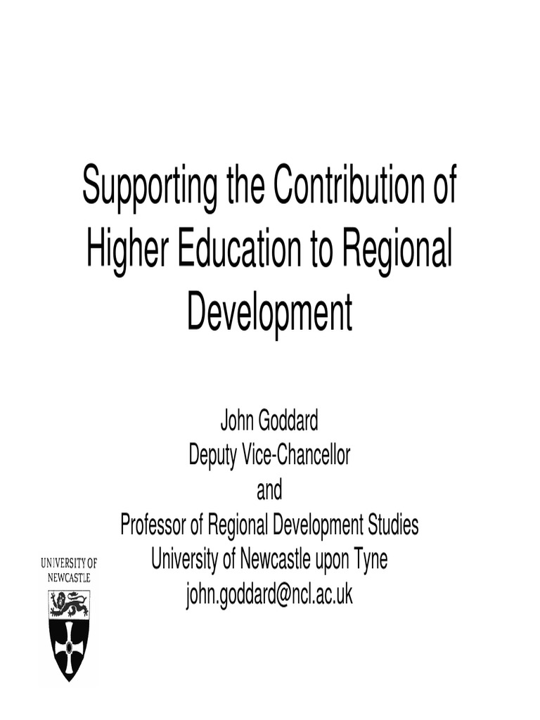 Higher Education's Role in Regional Development | PDF | University | Evaluation