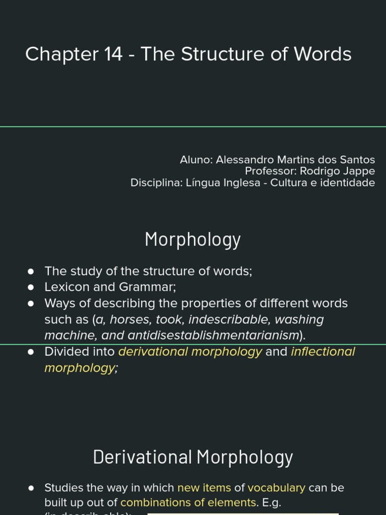 English Morphology Overview | PDF | Language Arts & Discipline ...