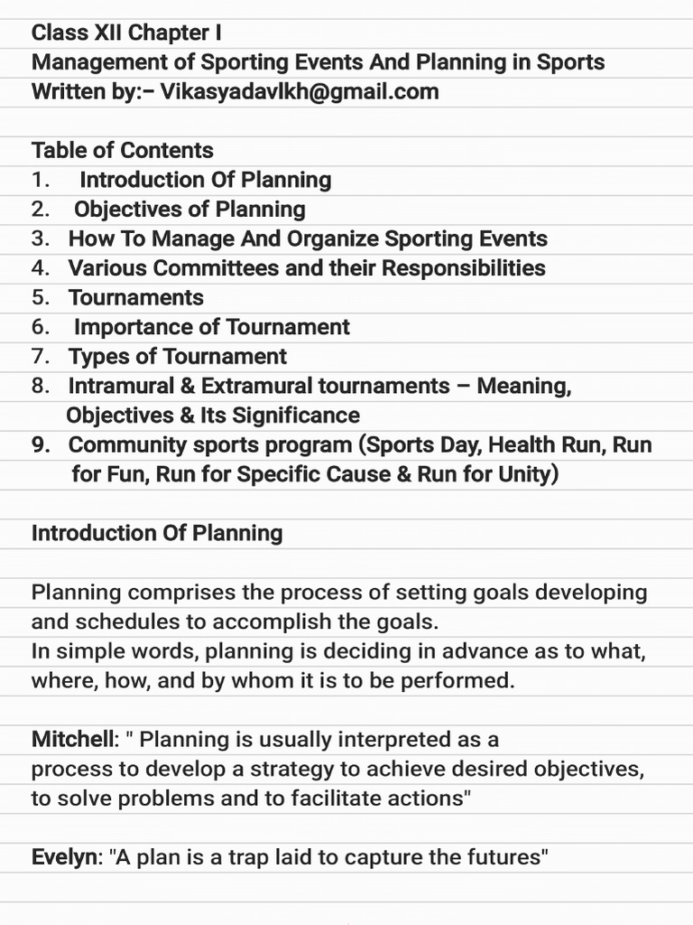 XII P.E Unit I Notes | PDF