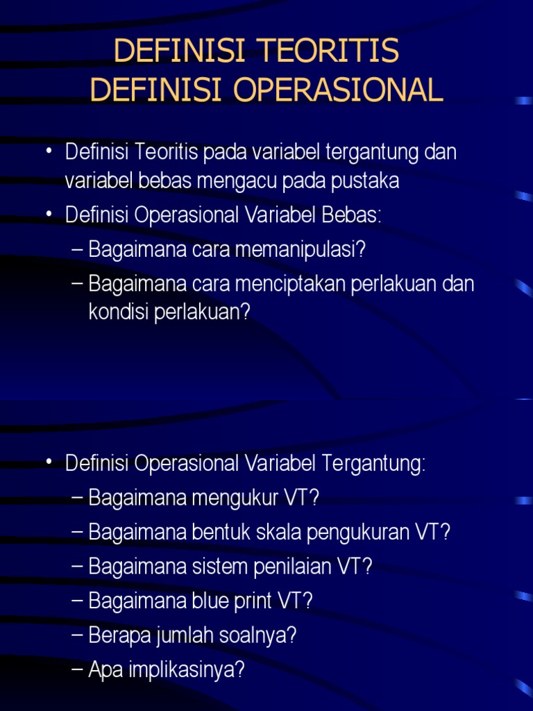 Definisi Teoritis Dan Operasional | PDF