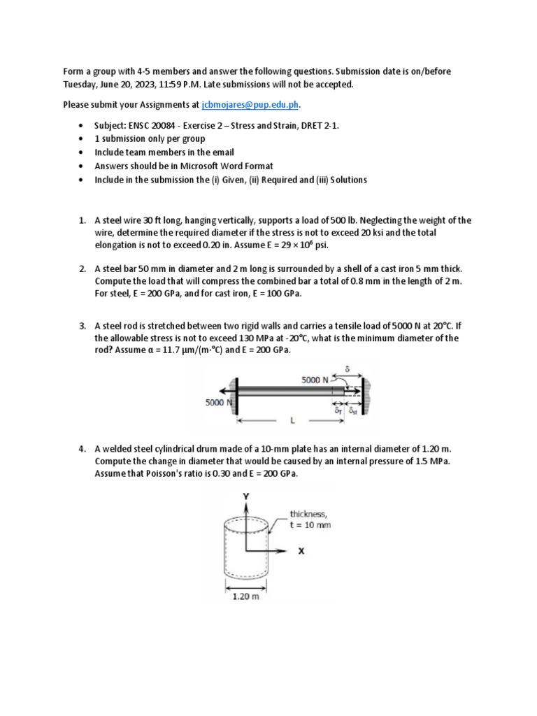 Exercise-2-Stress-and-Strain | PDF