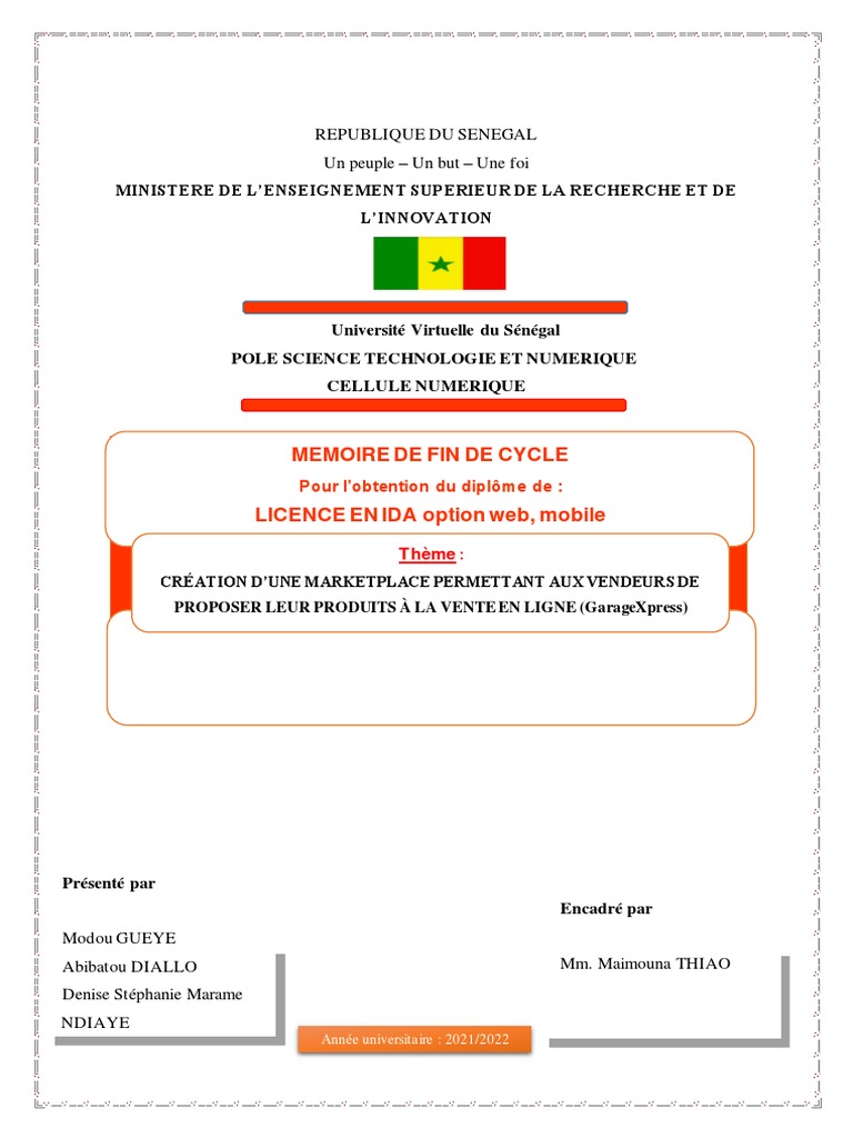 Memoire de Fin D?etude Licence 3 Garagexpress | PDF