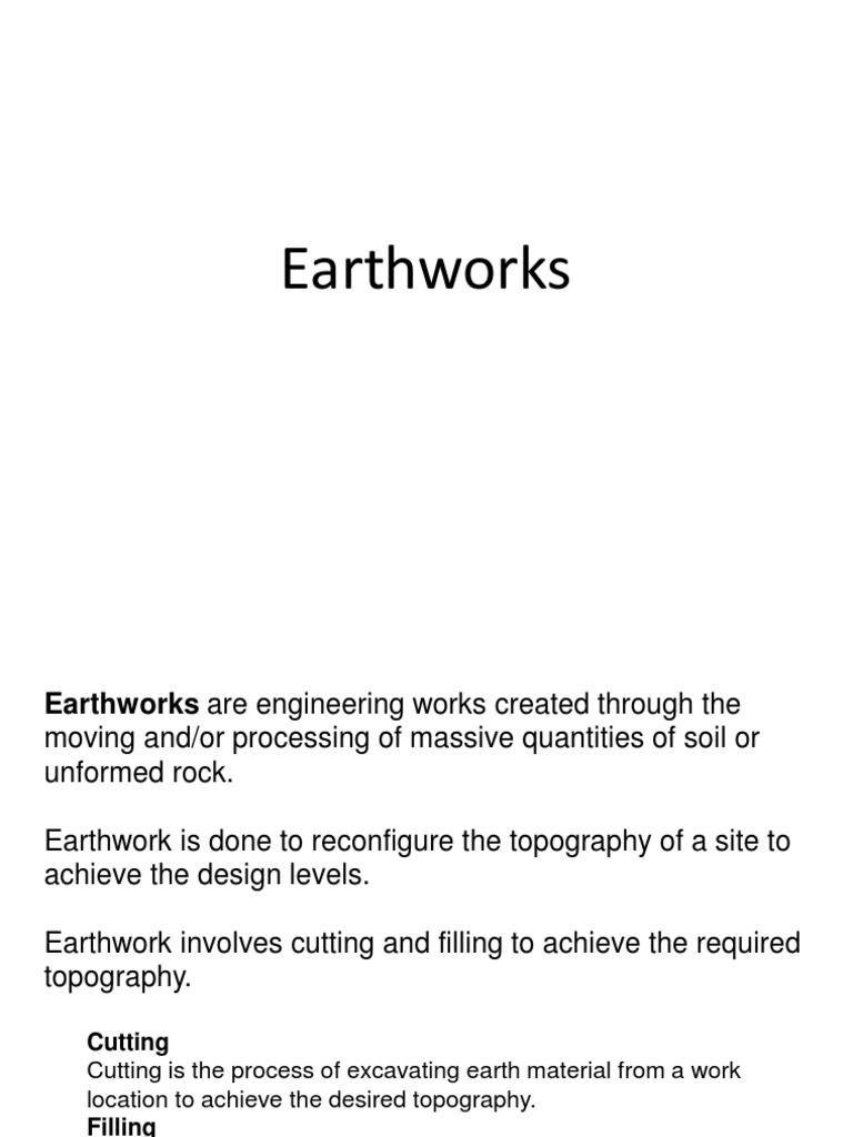 Earthworks | PDF | Civil Engineering | Earth Sciences