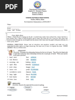 Grade 7 Summative Test Answer Key | PDF