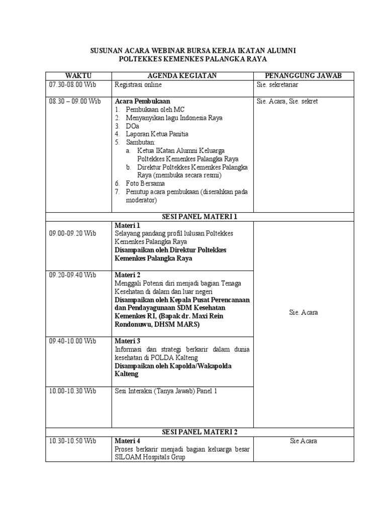 SuSUNAN ACARA Ikatan Alumni | PDF