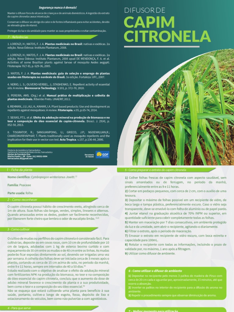 Folder Difusor de Capim Citronela | PDF