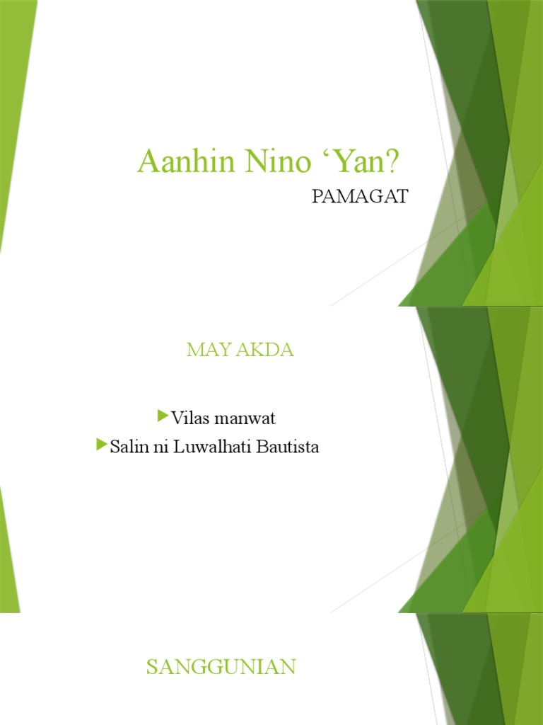 Aanhin Nino Yan?: Pamagat | PDF