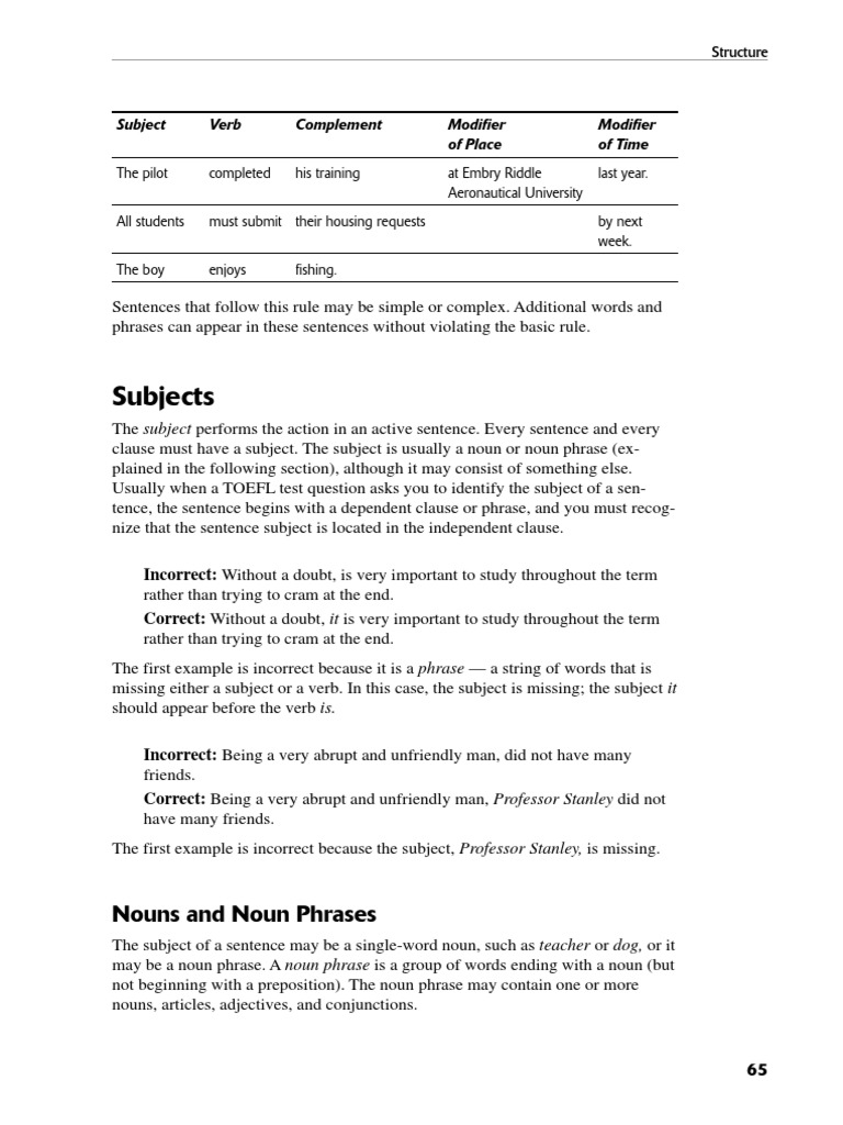 Structure 1 | PDF | Verb | Subject (Grammar)