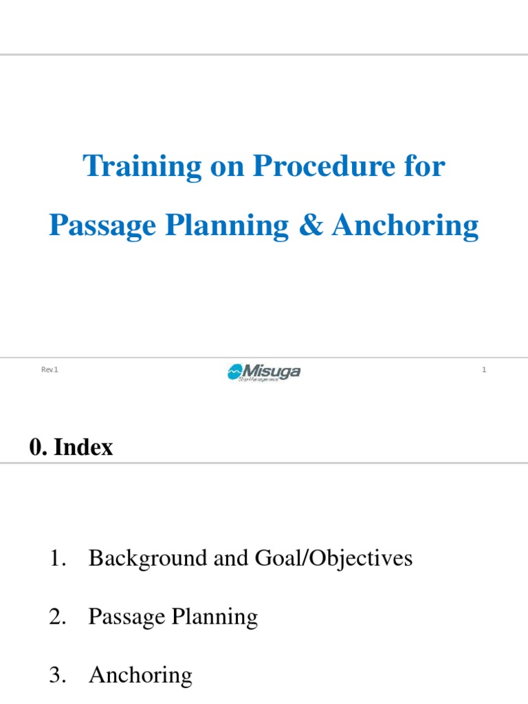 Psge Plan & - Anchoring - Rev.1 | PDF | Anchor | Ships