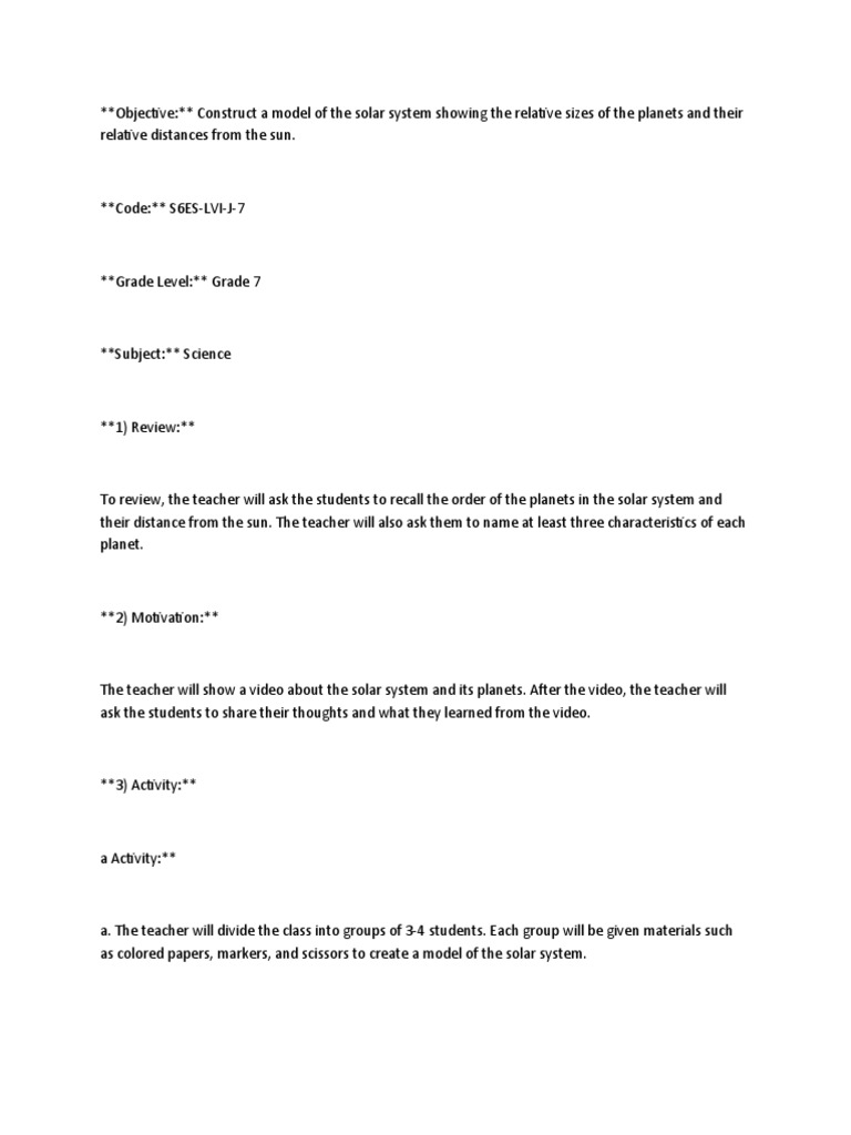 Solar System - Grade 5 | Download Free PDF | Planets | Solar System