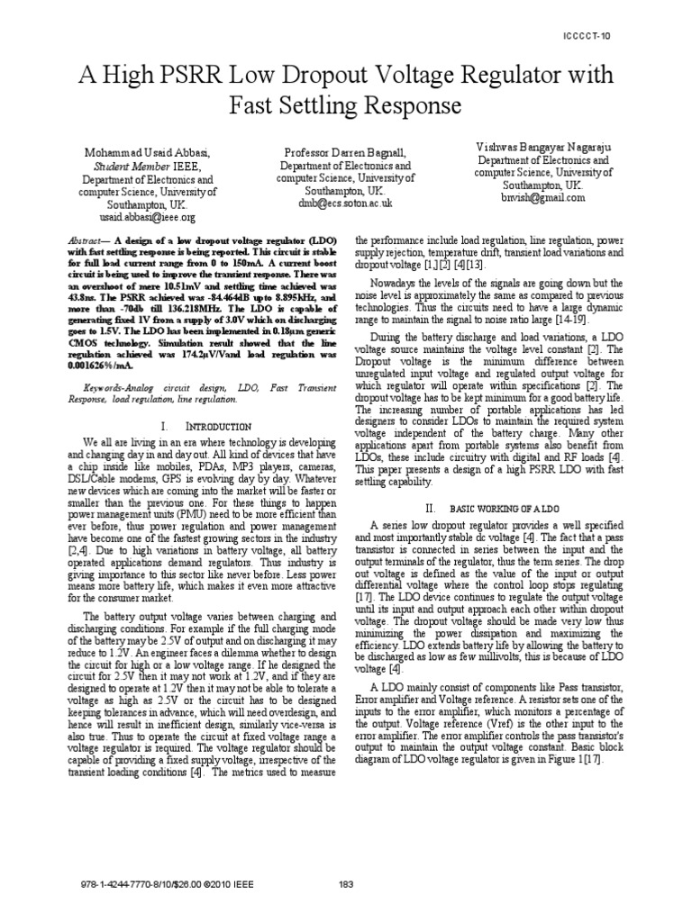 High PSRR LDO for Electronics Experts | PDF | Science & Mathematics ...