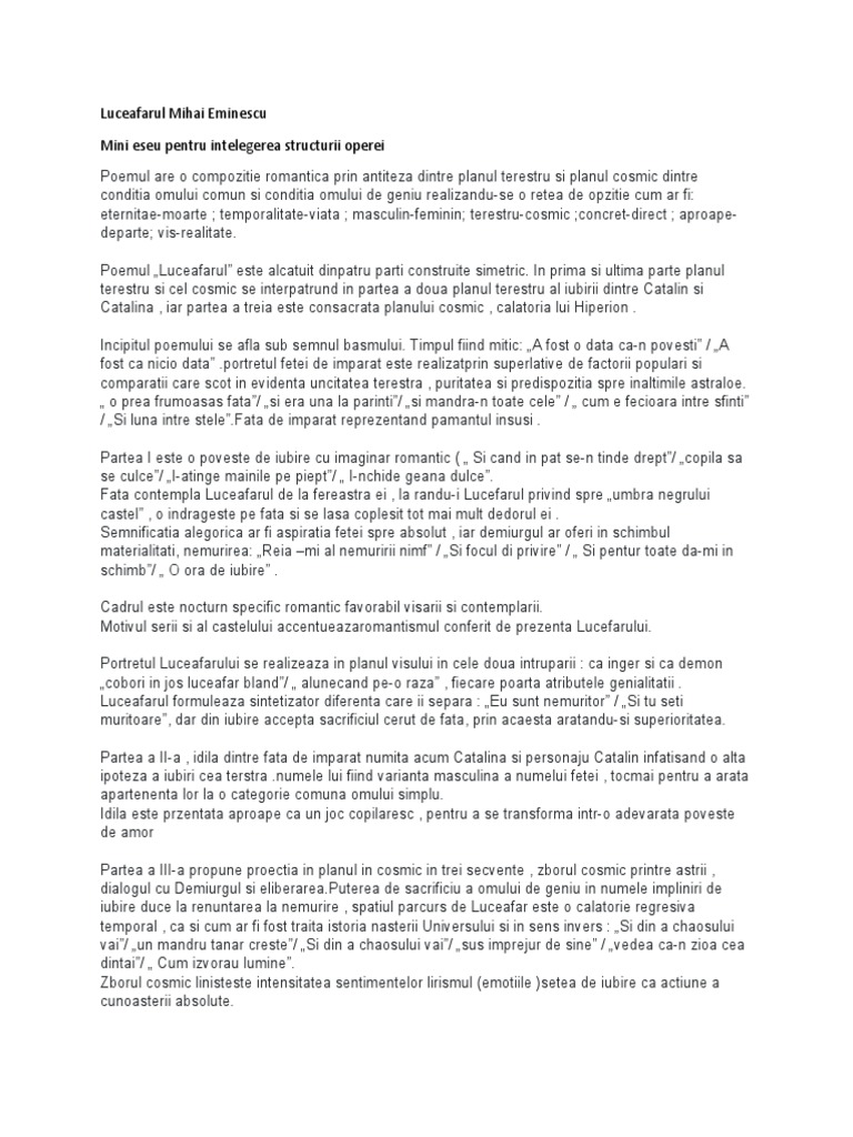 Luceafarul Mihai Eminescu | PDF