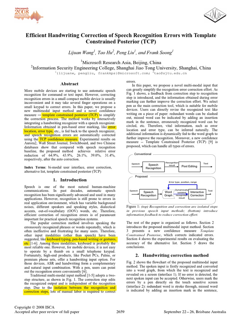 Efficient Handwriting Correction Of Speech Recognition Errors With Template Constrained 7761