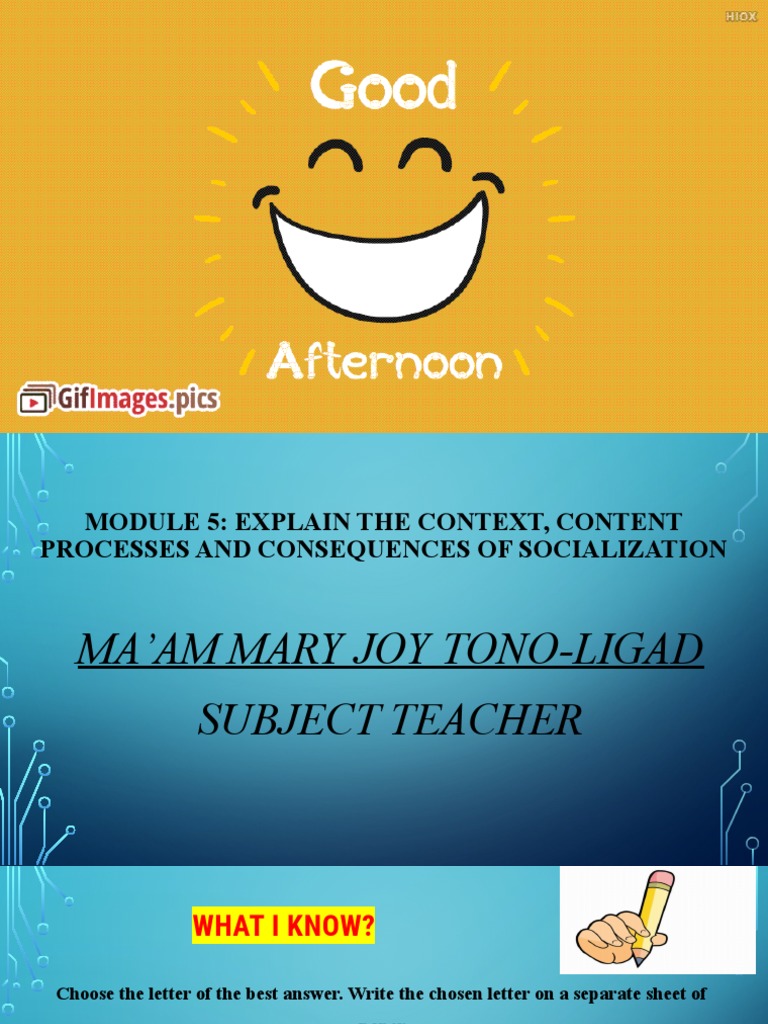 Ucsp Lesson 5 | PDF | Socialization | Cognitive Science