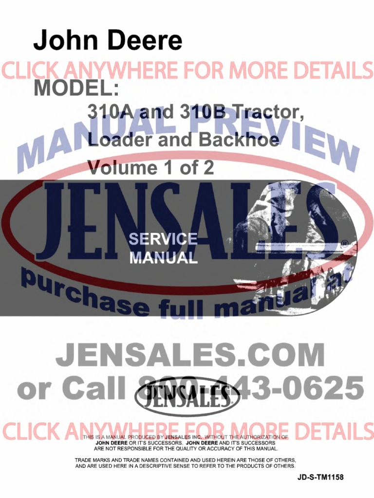 John Deere Service Manual JD S Tm1158 | Download Free PDF | Loader (Equipment) | Axle