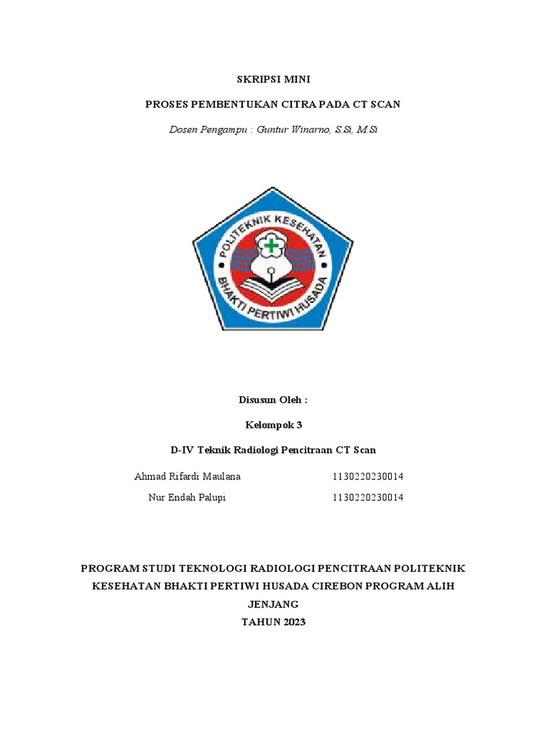 Proses Pembentukan Citra CT Scan | PDF