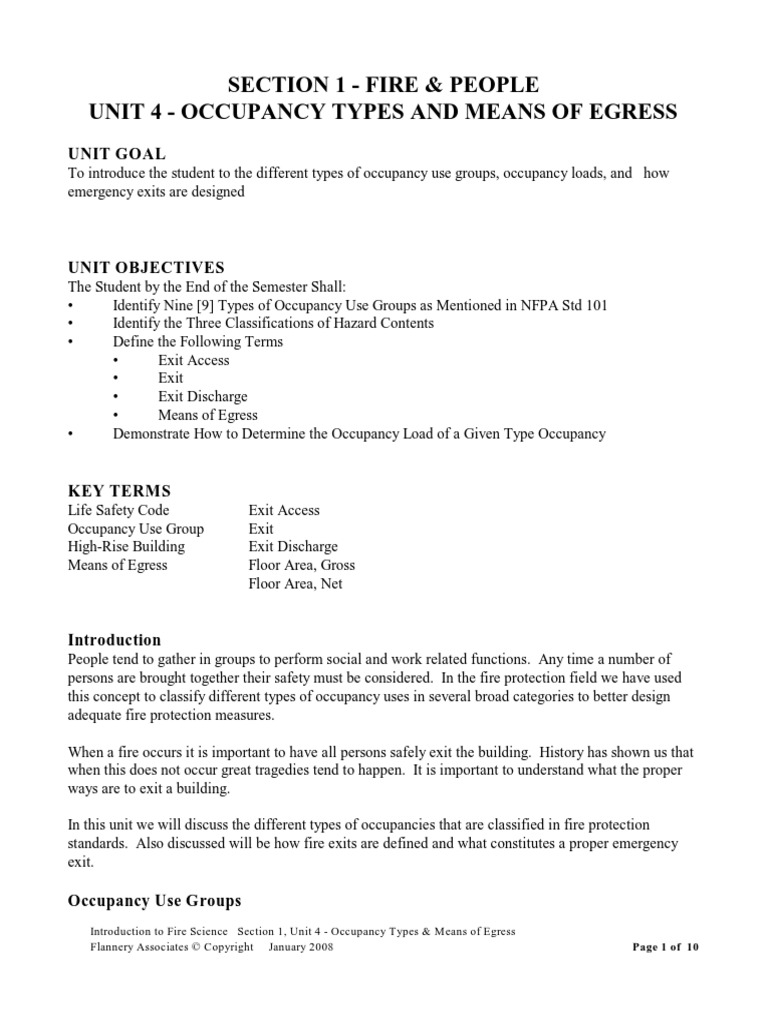 Fire and Egress (Unread 14) | PDF