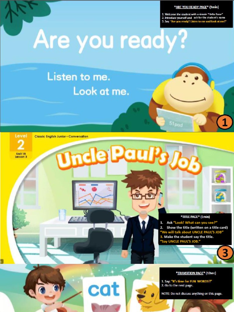 Mock Demo Lesson (Uncle Paul's Job) | PDF