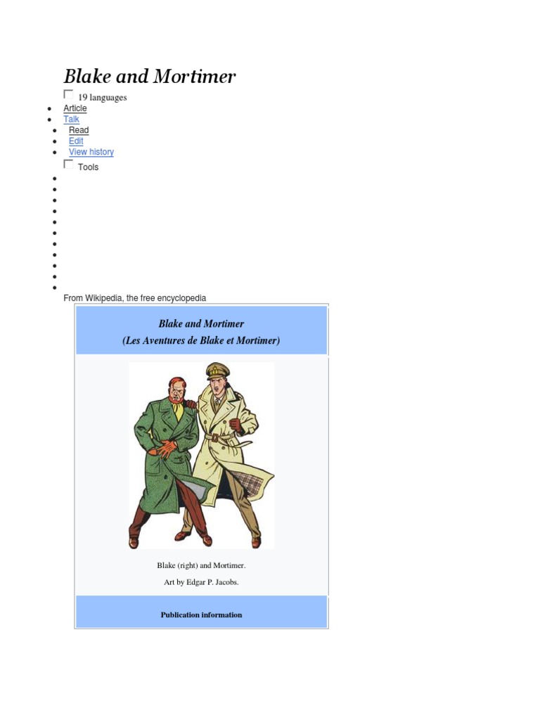 Blake and Mortimer | PDF | Belgian Comics | Comics