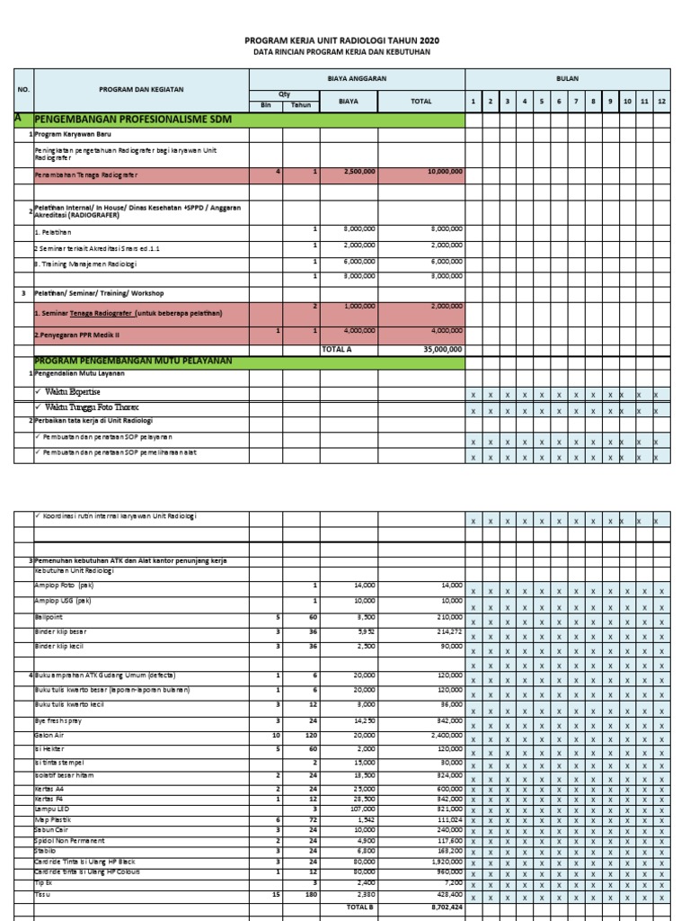 Usulan Kegiatan Unit Radiologi | PDF