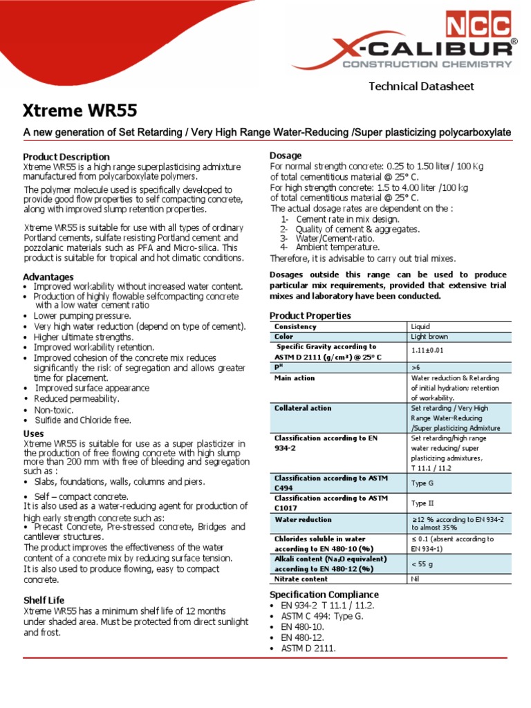 Xtreme WR55 | PDF | Concrete | Cement