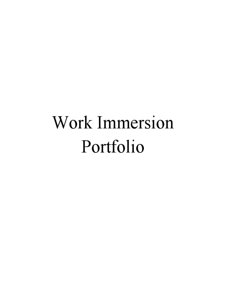 Immersion Portfolio | PDF