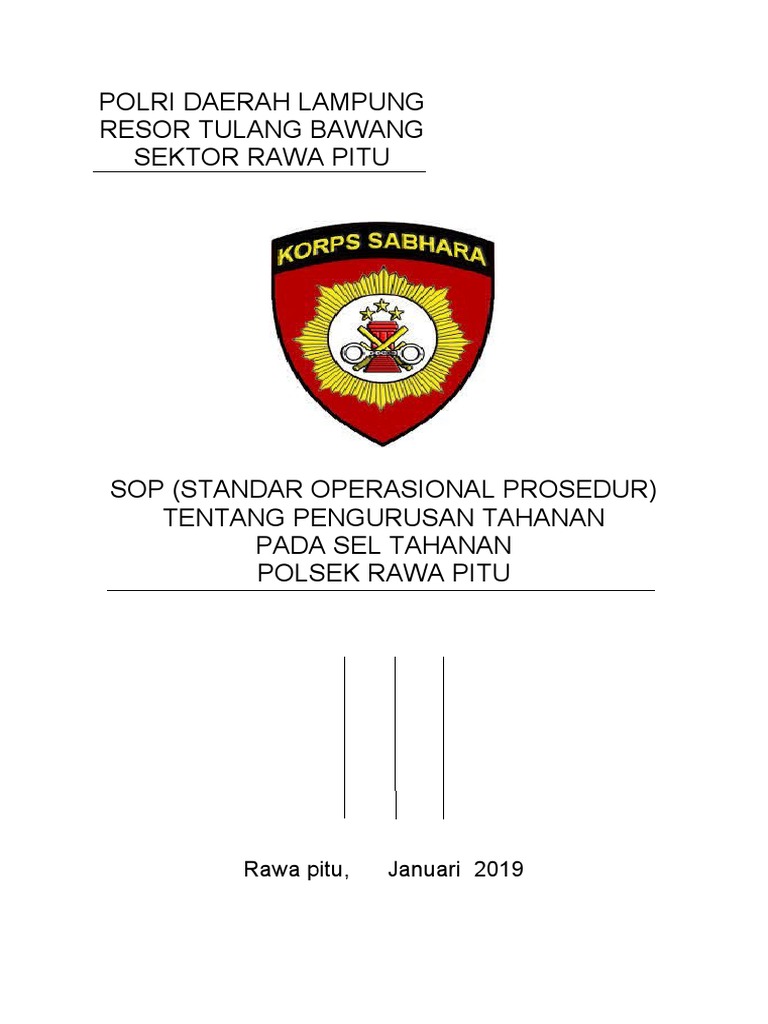 SOP Pengurusan Tahanan Polsek Rawa Pitu | PDF | Ilmu Sosial