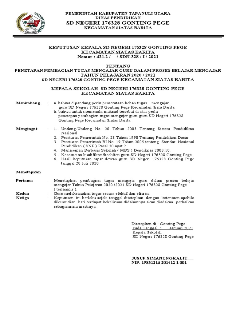 SK Pemb. Tgs-Surat Pernyataan | PDF
