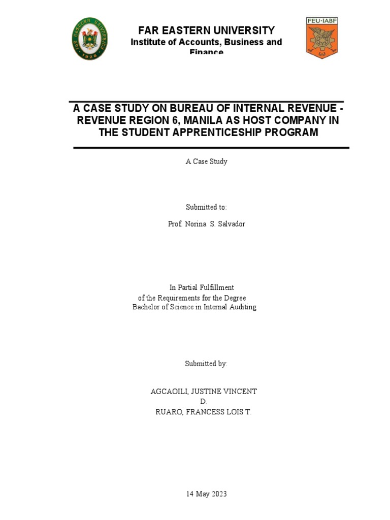 SAP Case Study Template | PDF | Internal Revenue Service | Taxes