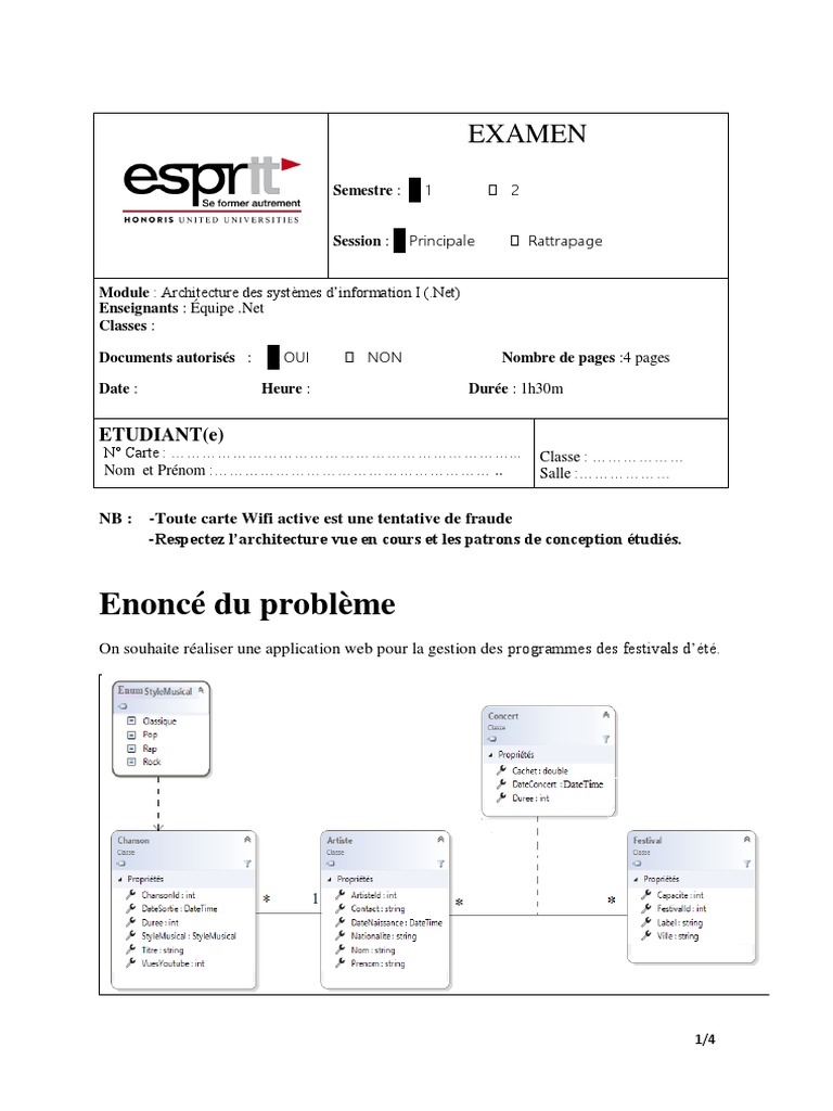 Examen S1 | PDF | Génie logiciel | Informatique