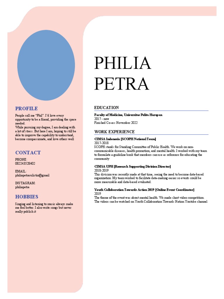 CV Philia Petra | PDF