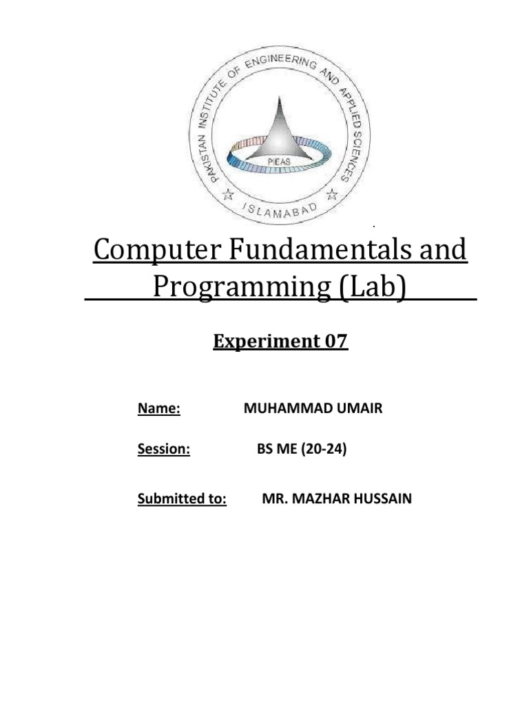 Muhammad Umair Lab 07 Pdf 