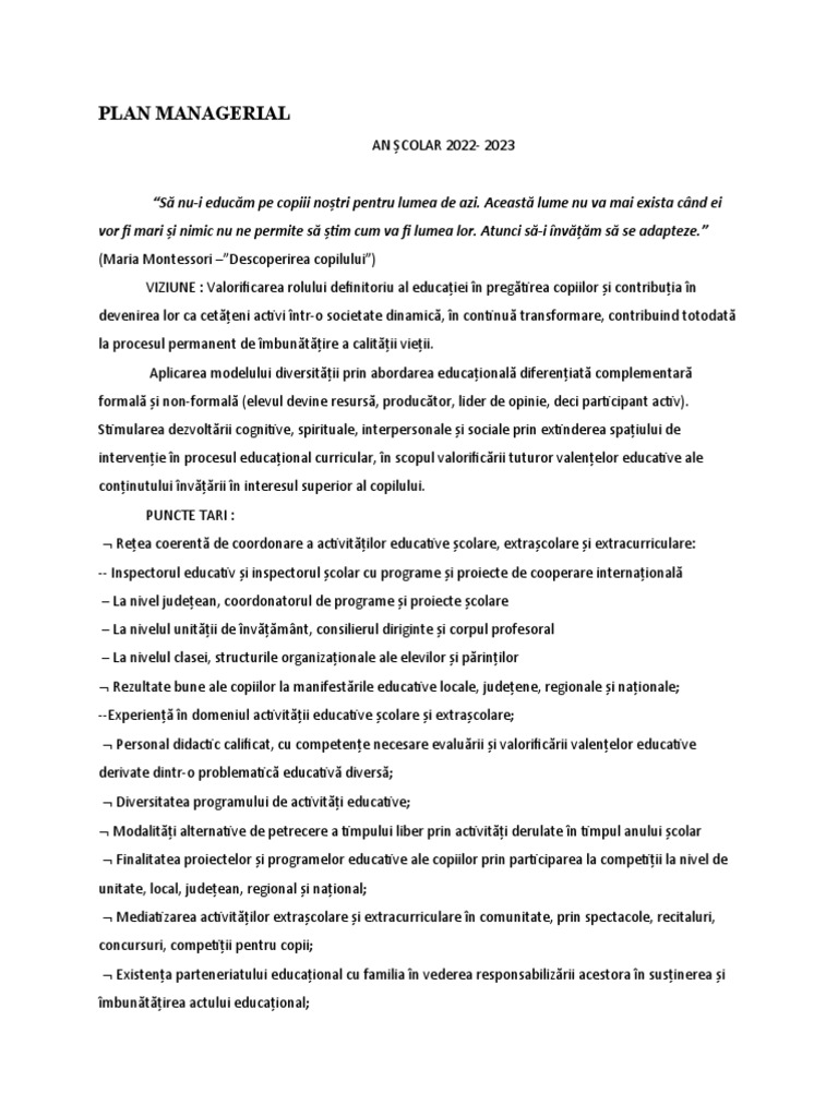 Plan Managerial | PDF