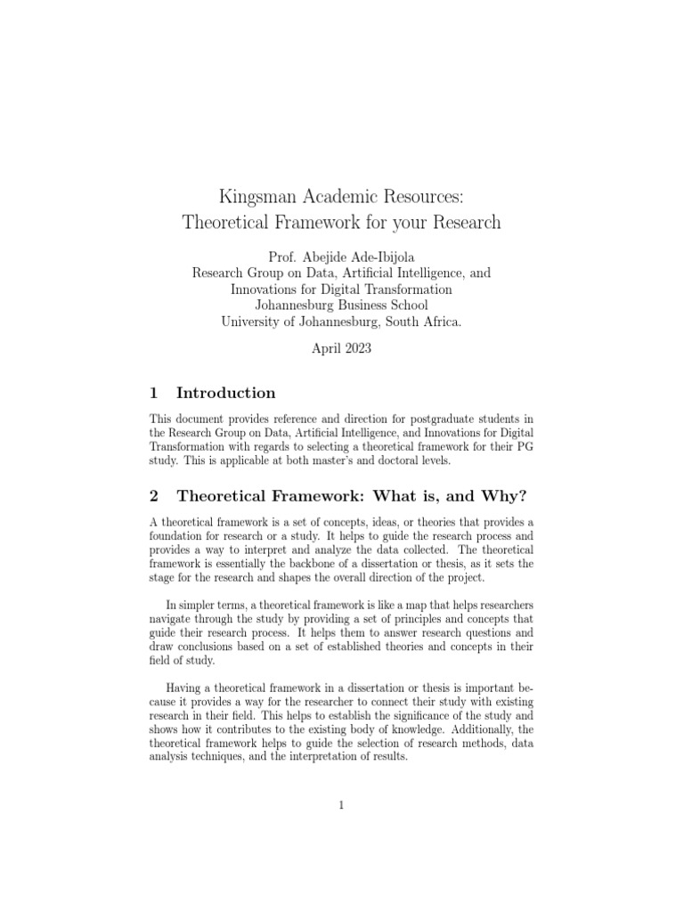 Selecting Theoretical Frameworks for Research | PDF | Attachment Theory ...