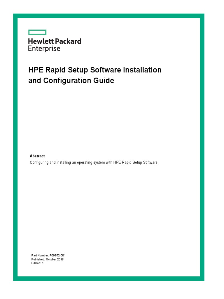 HPE - A00054164en - Us - HPE Rapid Setup Software Installation and ...