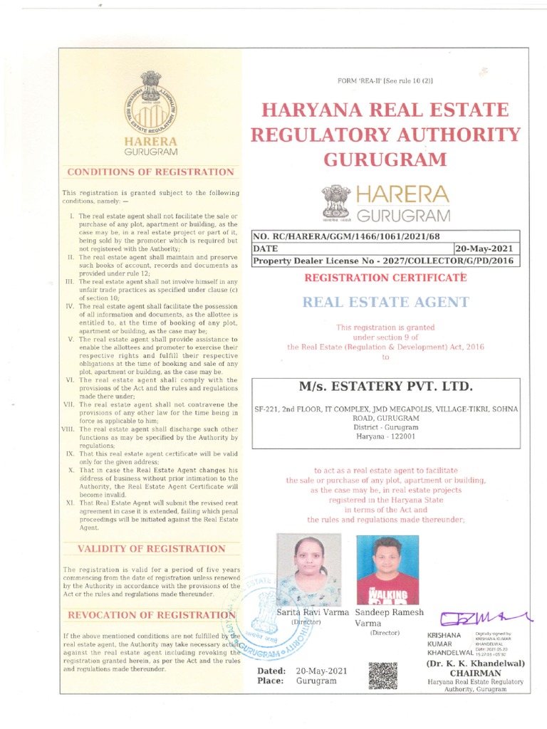 RERA DOCUMENTS Required | PDF