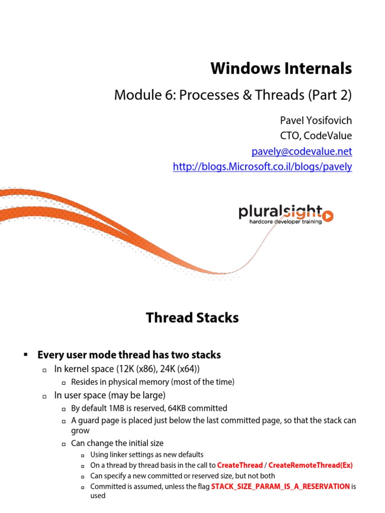 6 Windows Internals m6 Slides | PDF | Thread (Computing) | Scheduling (Computing)