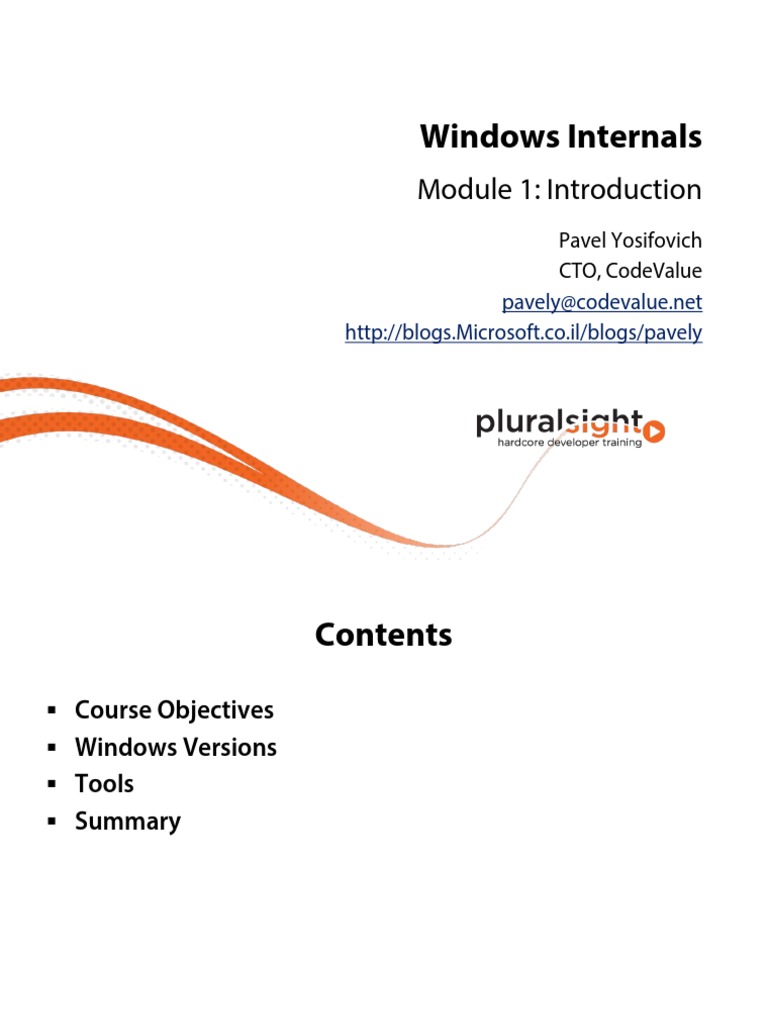 Windows Internals All Slides | PDF | Thread (Computing) | Microsoft Windows