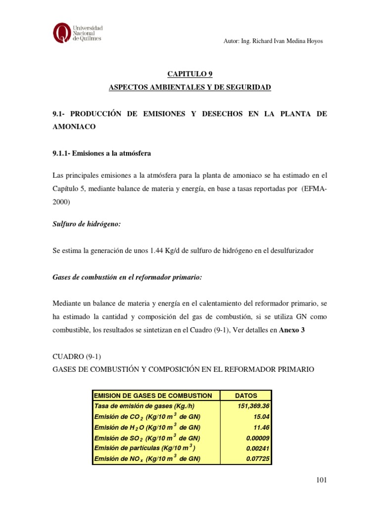 Capitulo 9 y 10 | PDF | Amoníaco | Evaluación de impacto ambiental