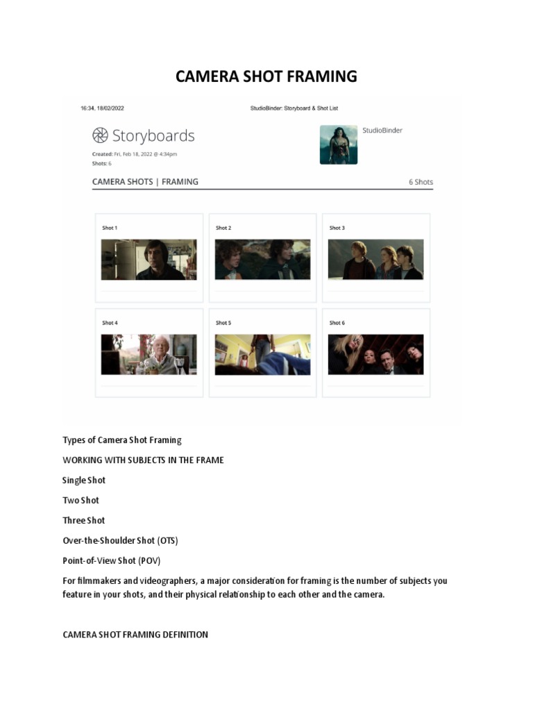 Camera Framing | PDF