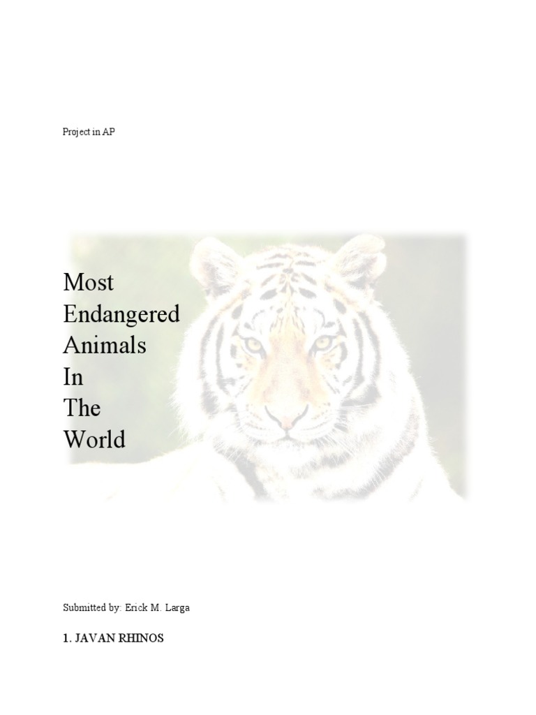 Project in AP | PDF | Rhinoceros | Tiger
