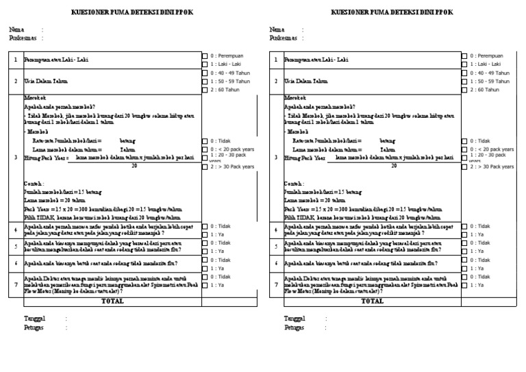 Format Deteksi Dini Puma Ppok | PDF