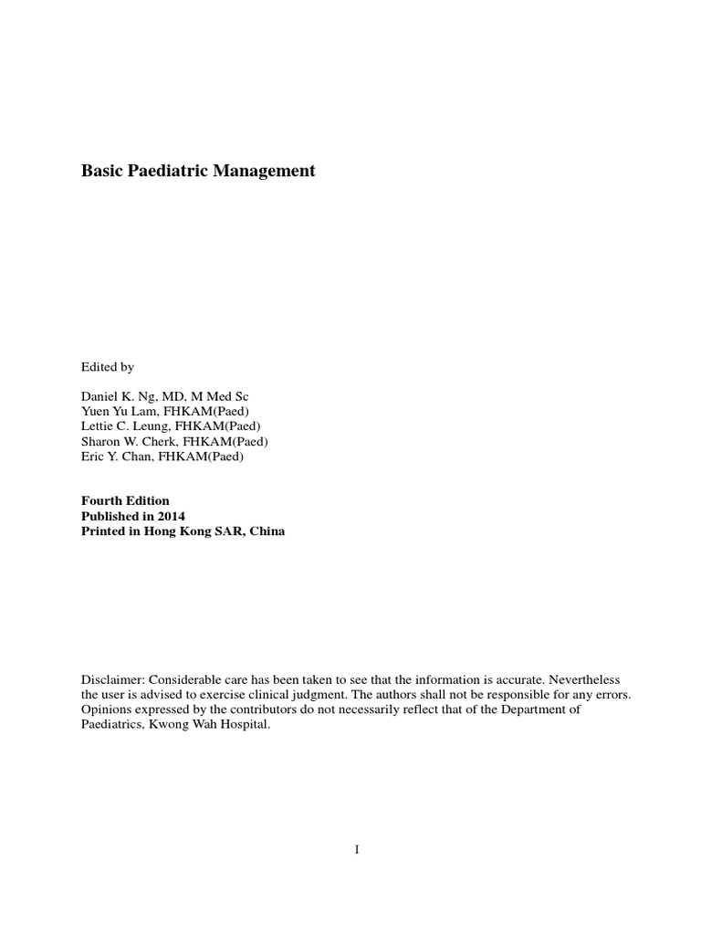 Pediatric Management Guidelines | PDF