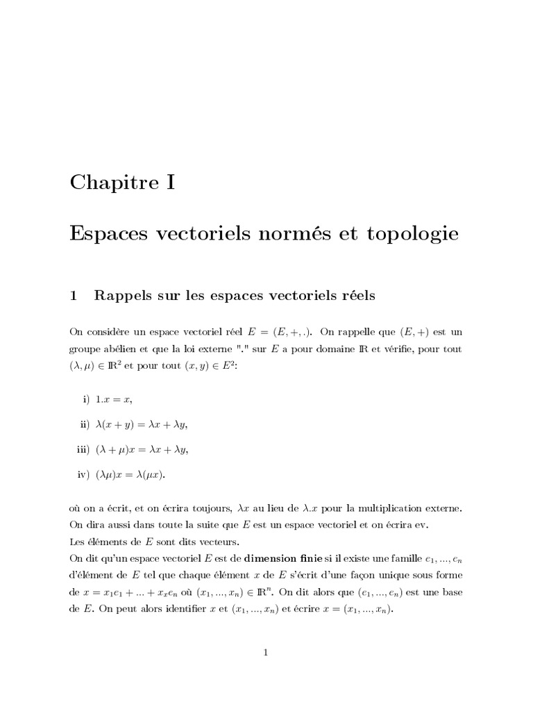Espaces vectoriels et normes | PDF | Inclusion (mathématiques) | Limite ...