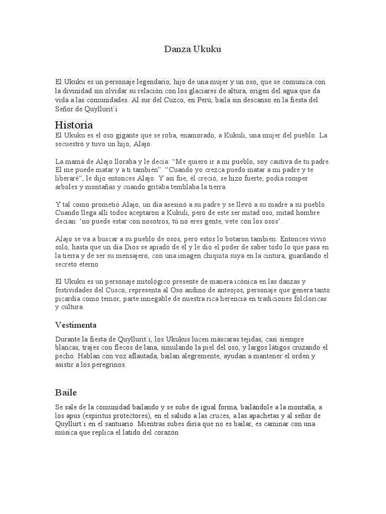 Danza Ukuku | PDF | Osos