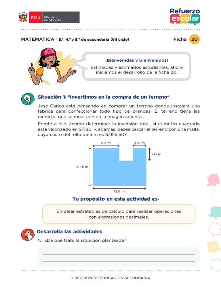 20 Ficha Matemática VII PDF | PDF | Ecuaciones | Fórmula