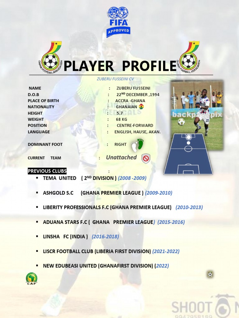 Zuberu Fusseini Player CV | PDF | Forward (Association Football ...