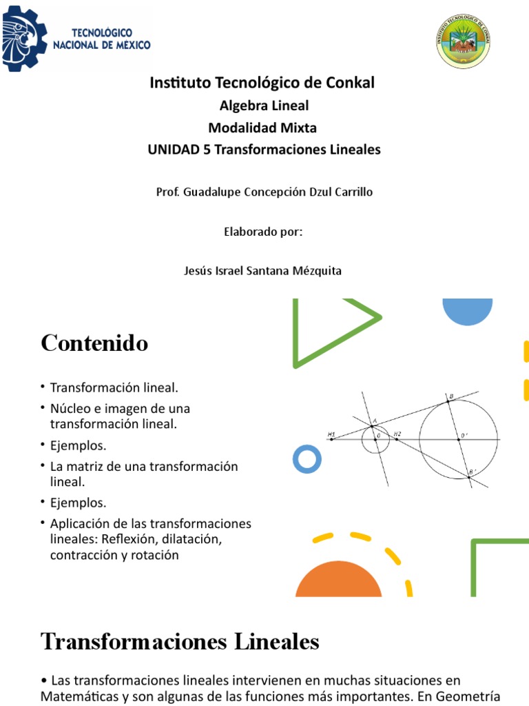 Unidad 5 Transformaciones Lineales | PDF | Mapa lineal | Linealidad